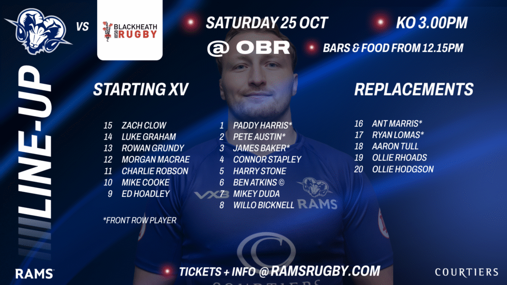 TEAM NEWS: ARMY ACE AUSTIN DEBUTS AGAINST BLACKHEATH - Rams Rugby